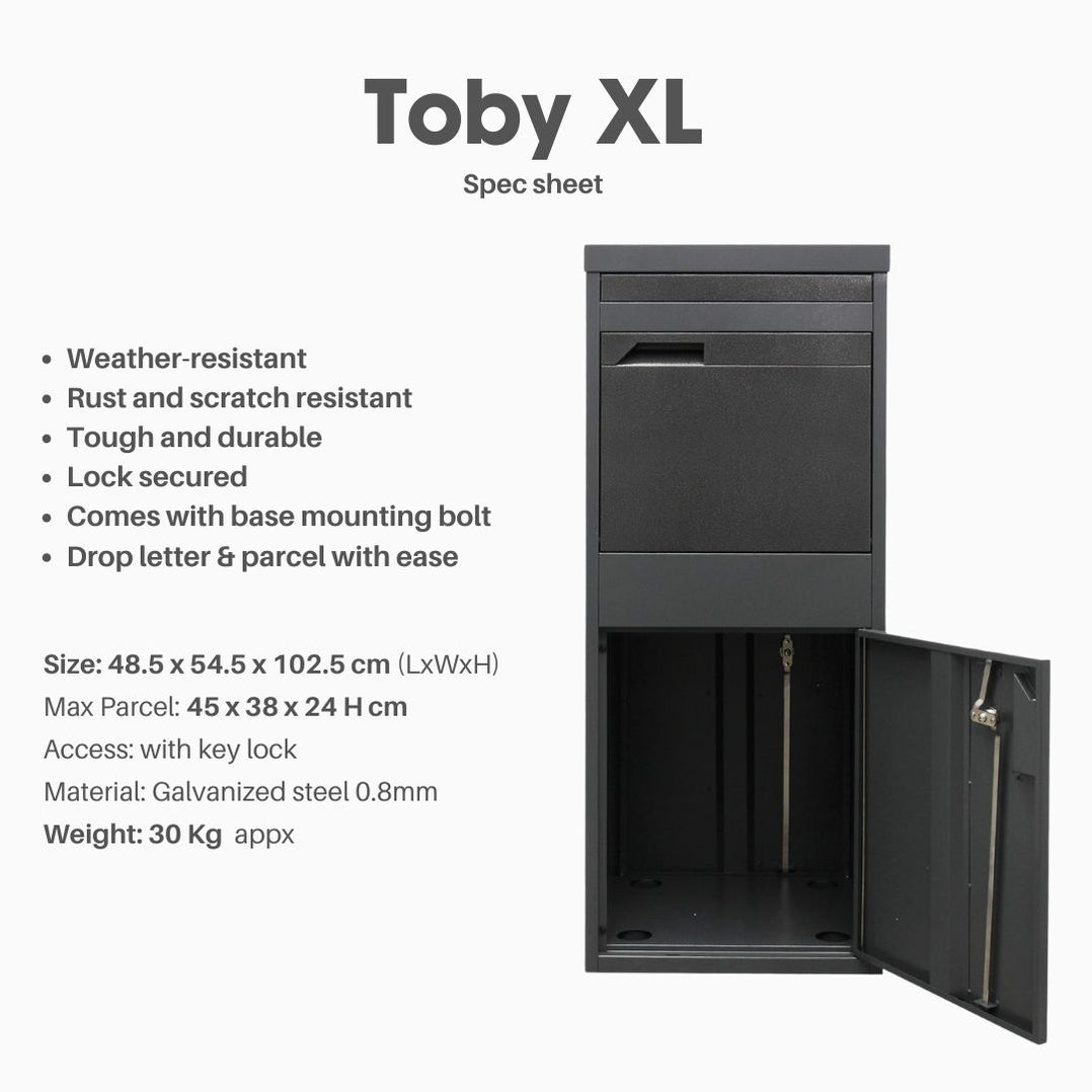 Toby XL Large Parcel Delivery Drop Box Outdoor Lockable Mail Parcel Box ...