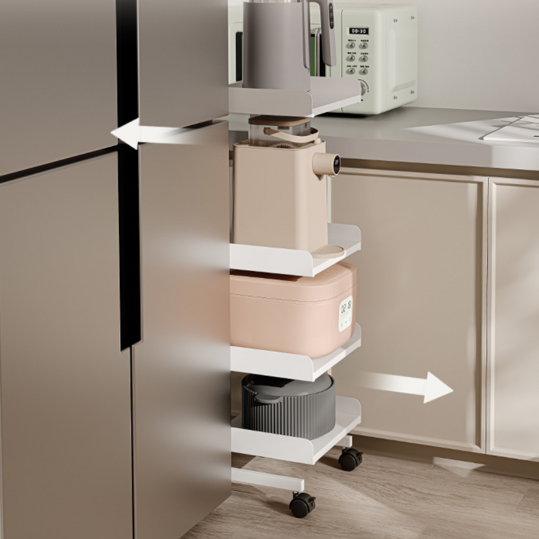 Roll Movable Adjustable Kitchen Trolley Rack 4 Tier - Large — The Home ...