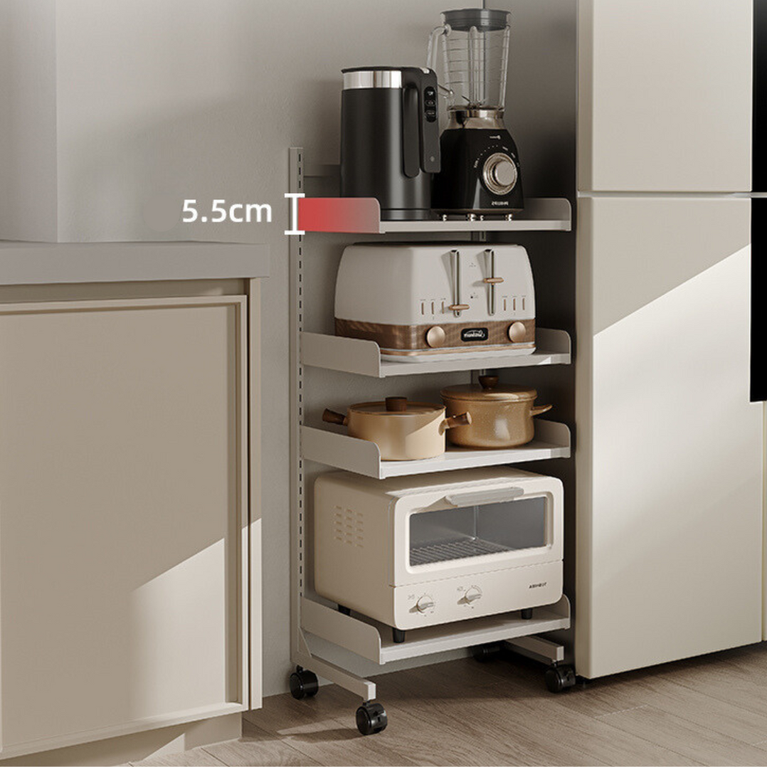Roll Movable Adjustable Kitchen Trolley Rack 4 Tier - Large — The Home ...