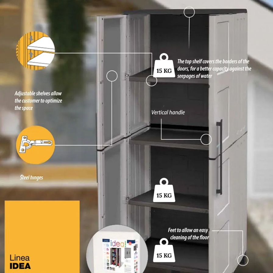 Linea Idea Tall Multipurpose Cabinet 3 Door — The Home Shoppe