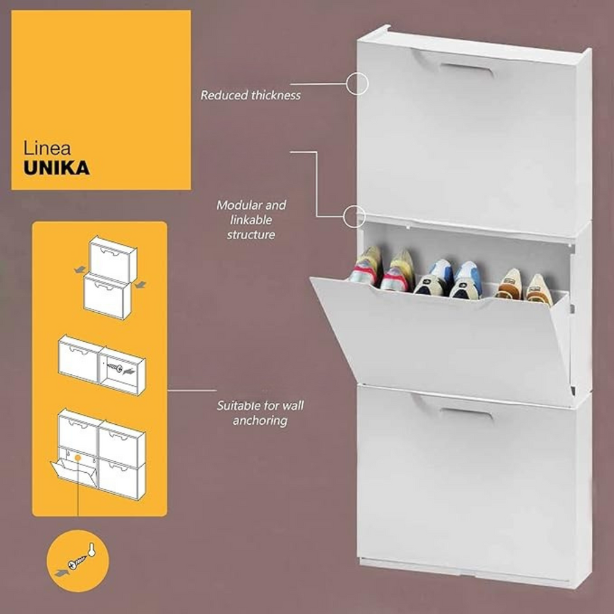 Linea Unika Wall-Mount Shoe Rack Stackable Modular — The Home Shoppe