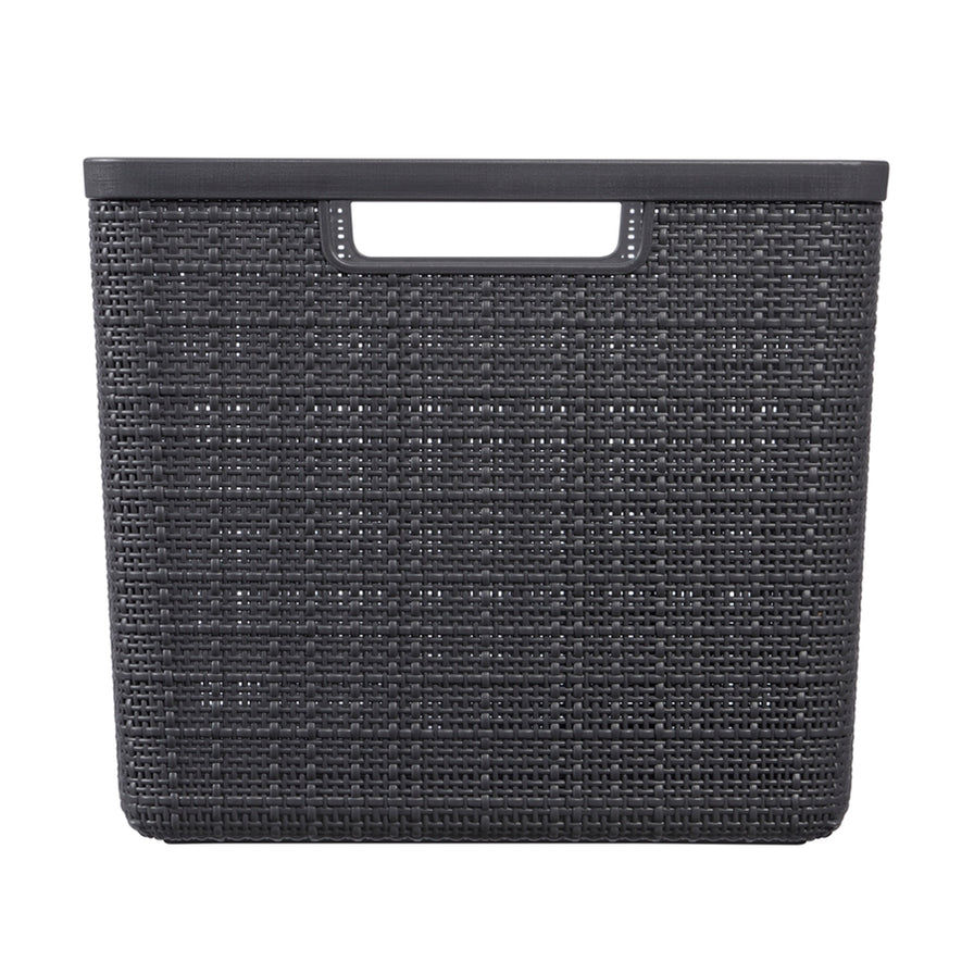 Curver Jute Large Basket 20L Dark Grey Plastic Storage boxes Home ...