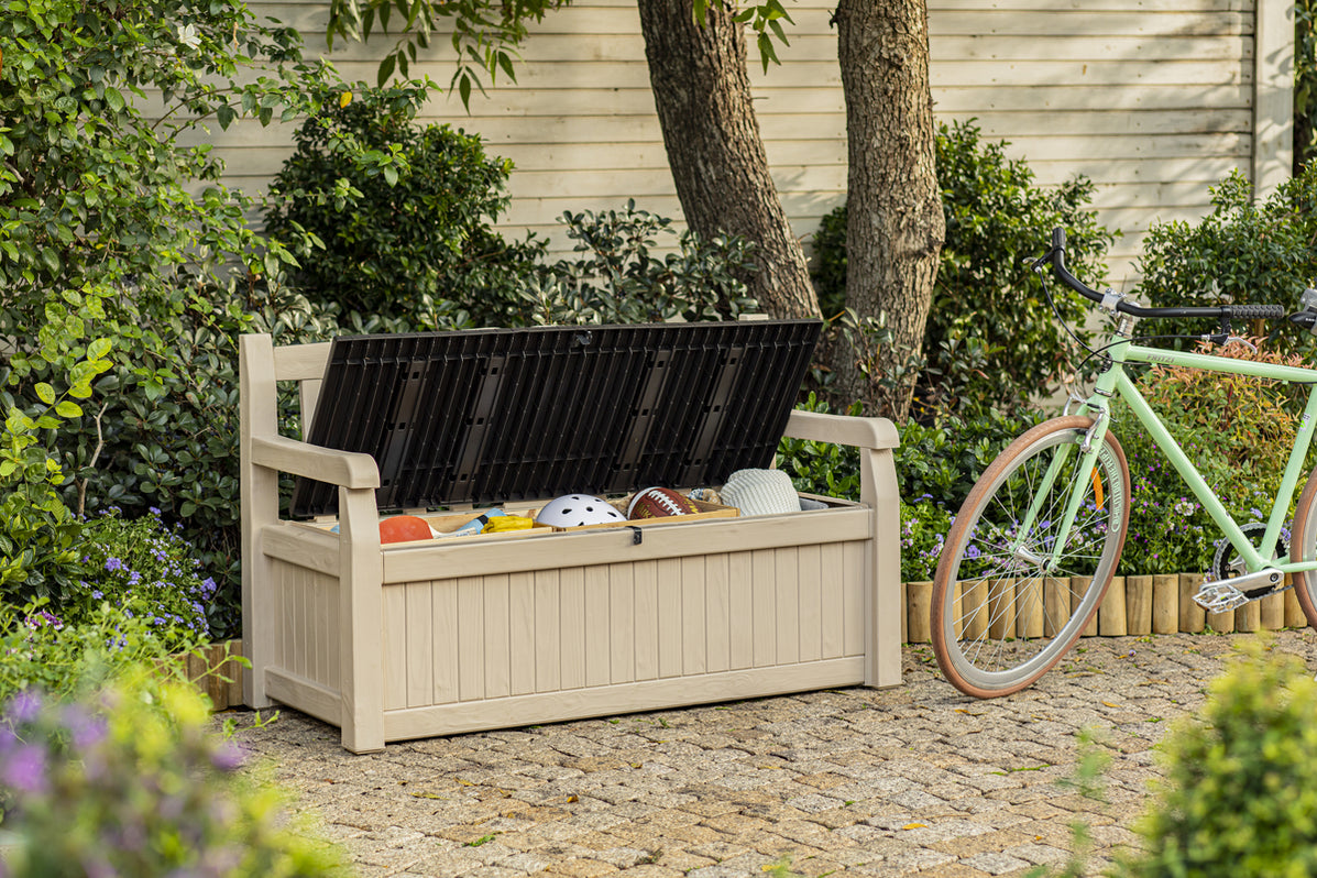 Keter Eden Garden Bench Outdoor Waterproof Storage — The Home Shoppe
