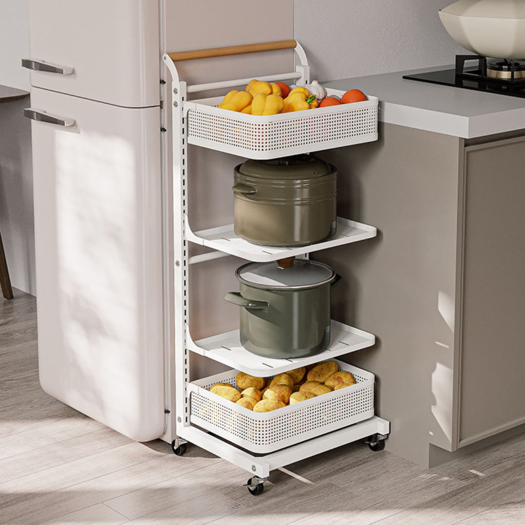 Floor Standing Kitchen Trolley Adjustable Pots Rack 4 Tier — The Home ...