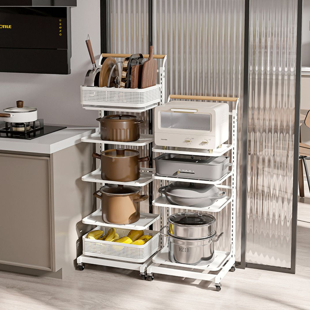 Floor Standing Kitchen Trolley Adjustable Pots Rack 4 Tier — The Home ...