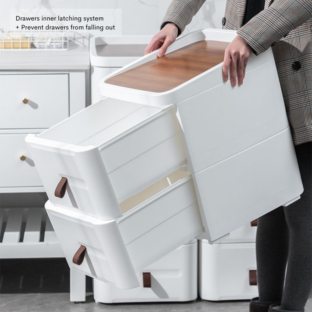 Bedside Table Organizer Drawer Wide 3 Tier 4 Tier Plastic Waterproof ...