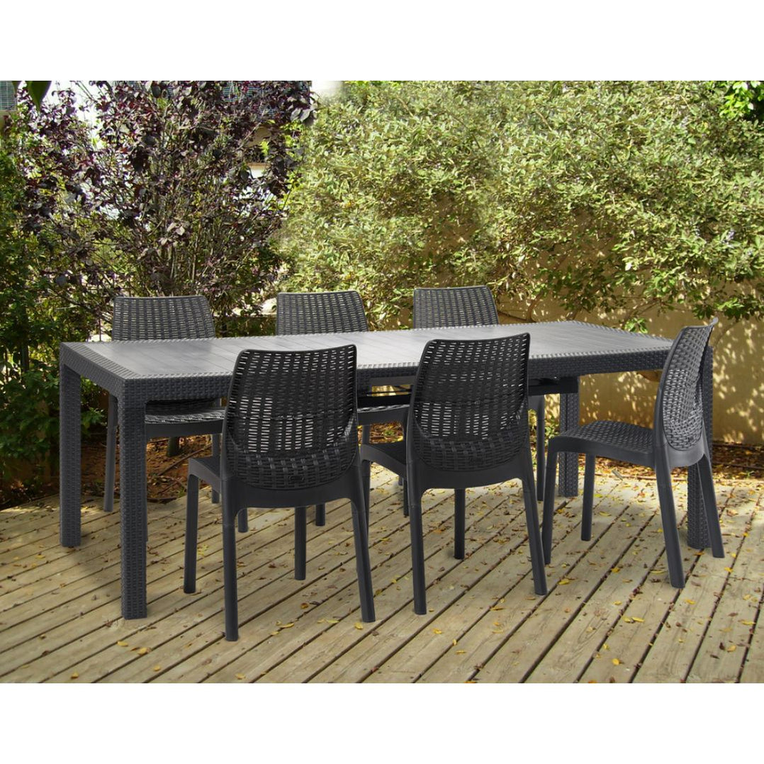 Keter Symphony Outdoor Table Grey Garden Long Dining Table — The Home ...