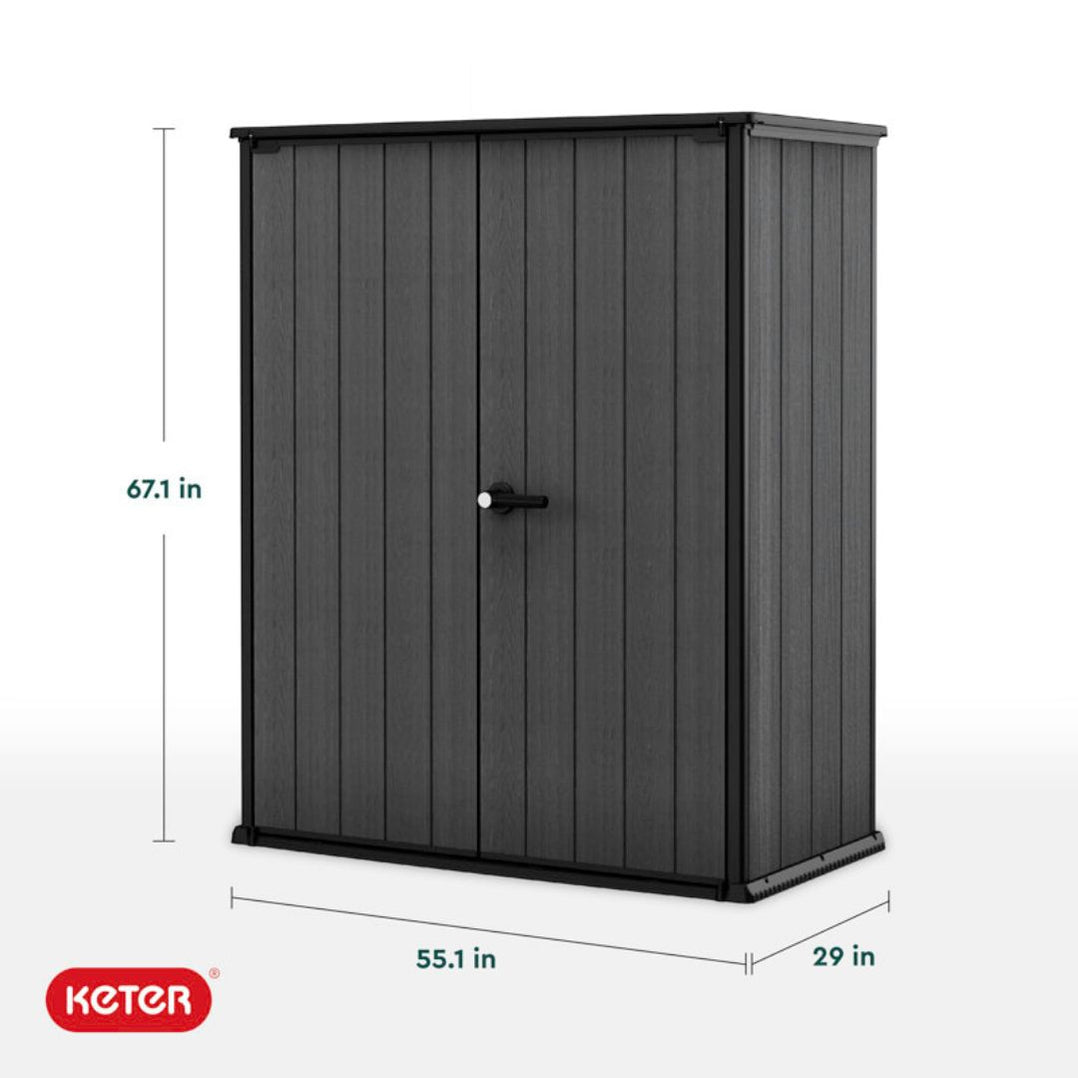 Keter Cortina Alto Outdoor Storage Shed Waterproof Garden Storage Patio ...
