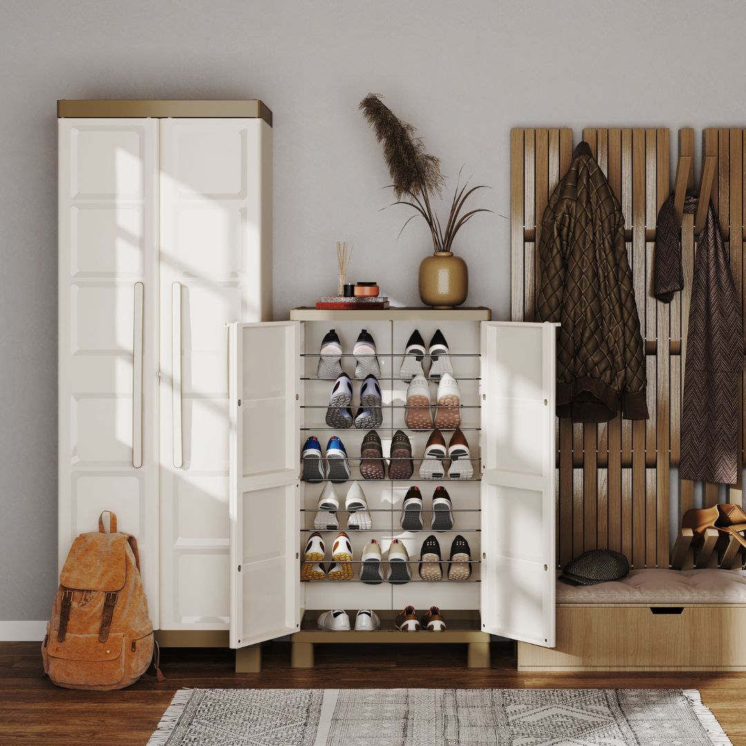 Keter Excellence Water resistant Shoe Cabinet Outdoor Shoe Rack Plastic ...