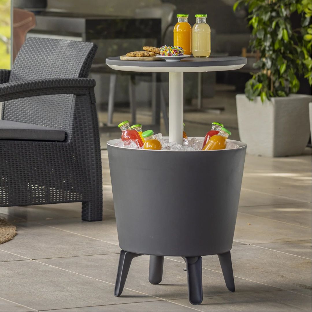 3-in-1 Keter Cool Bar Graphite Party Drinks Cooler box Side Coffee ...