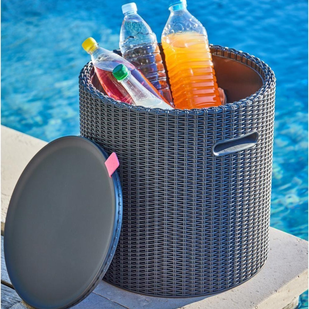 Keter cool stool rattan effect storage box 39l store