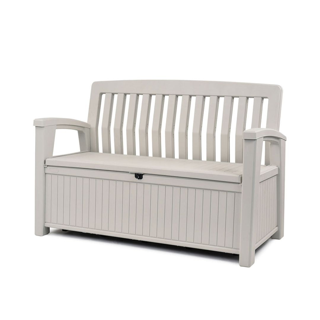 Keter Patio Outdoor Storage Bench White Waterproof Garden Deck Box ...