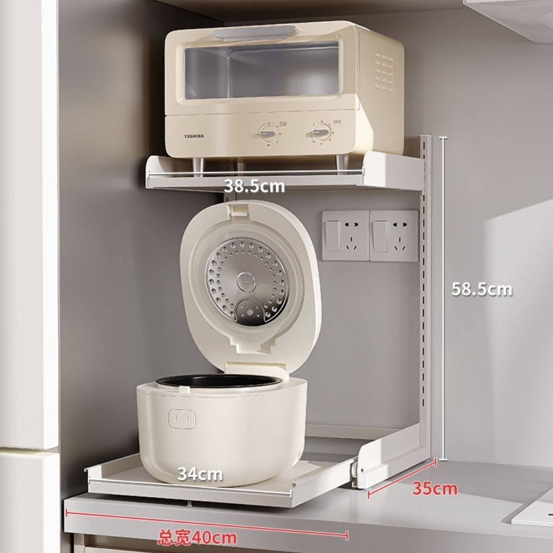 Kitchen Appliances Storage 2 Tier Rice Cooker Toaster Sliding Rack ...