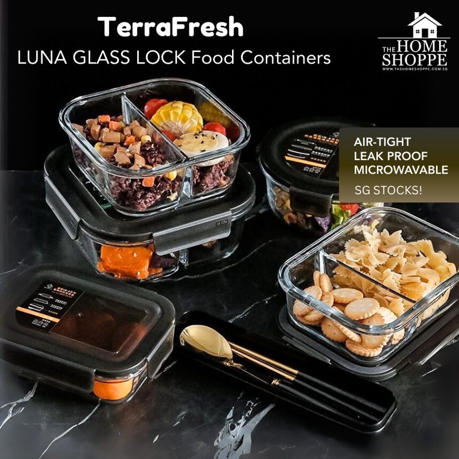 LUNA Glass Lock Square Food Container — The Home Shoppe