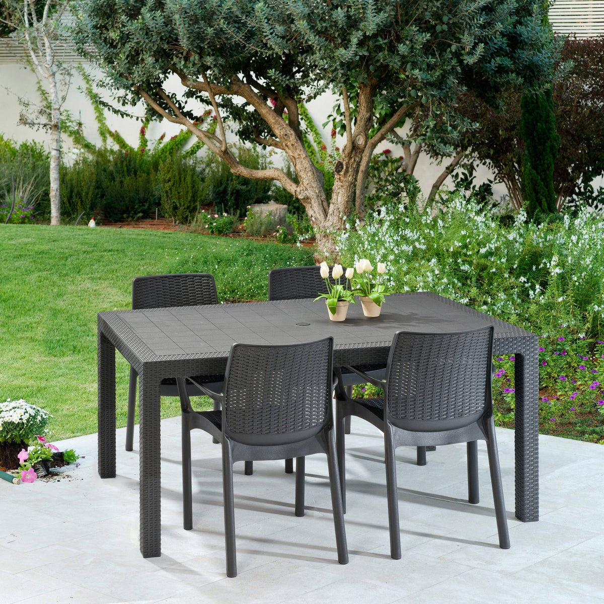 Keter 6 Bali Chairs and Melody Table Outdoor Dining Set — The Home Shoppe