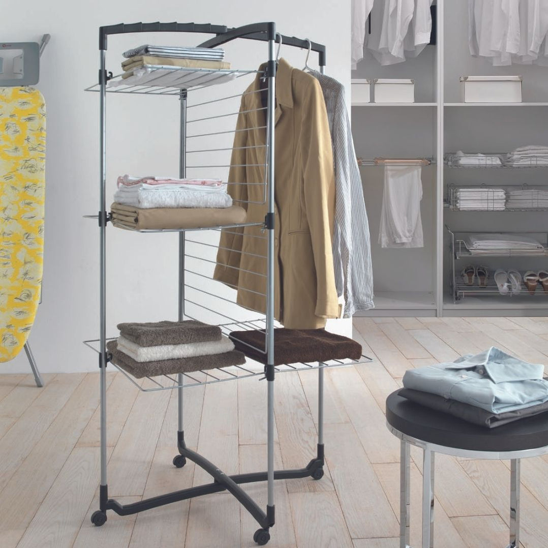 Metaltex Standing Foldable 3 Tier Laundry Drier Faro plus 28M Silver ...
