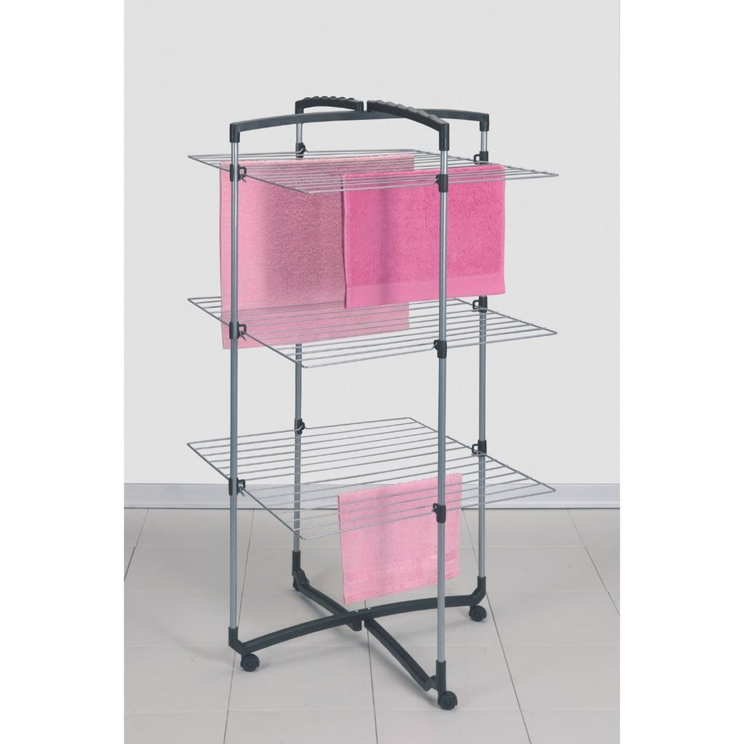 Metaltex Standing Foldable 3 Tier Laundry Drier Faro plus 28M Silver ...