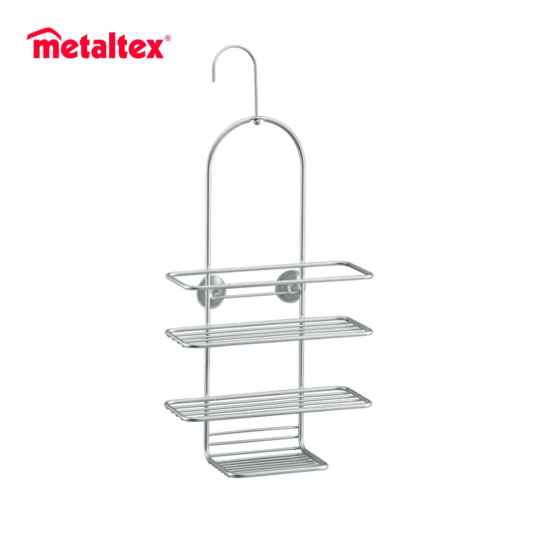 Metaltex Reflex Bathroom Shower Caddy Silver Hanging Toilet Shampoo ...