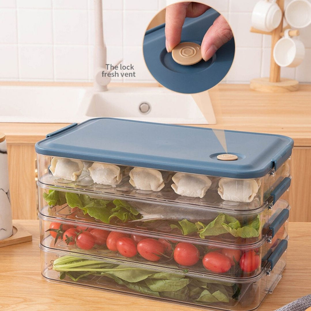 Multi-Layer Refrigerator Food Storage Containers with Lid Dumplings Box ...