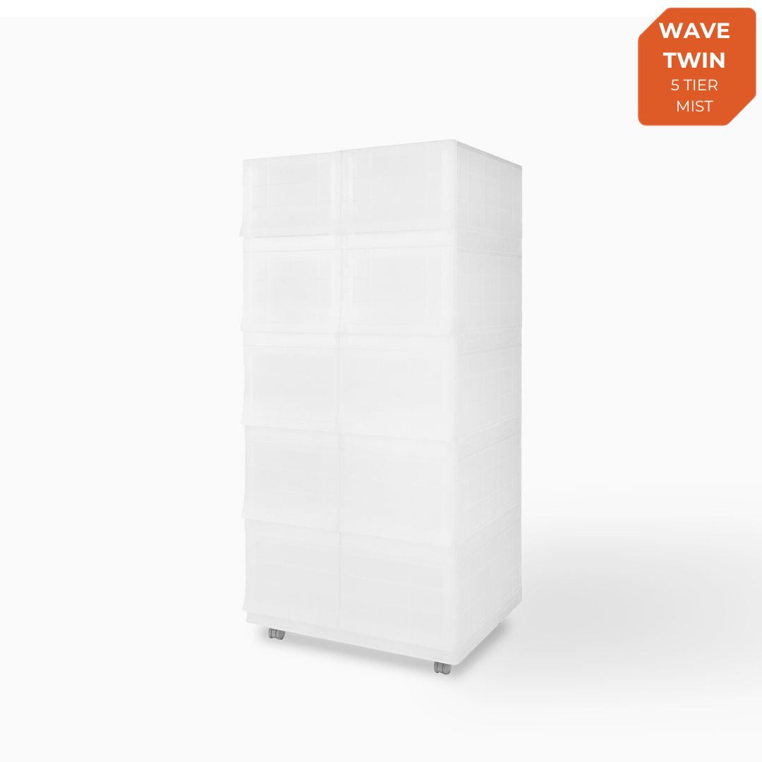 Phoenix Home Storage Drawers 5 Tier Wave Twin Drawer Set with wheels ...