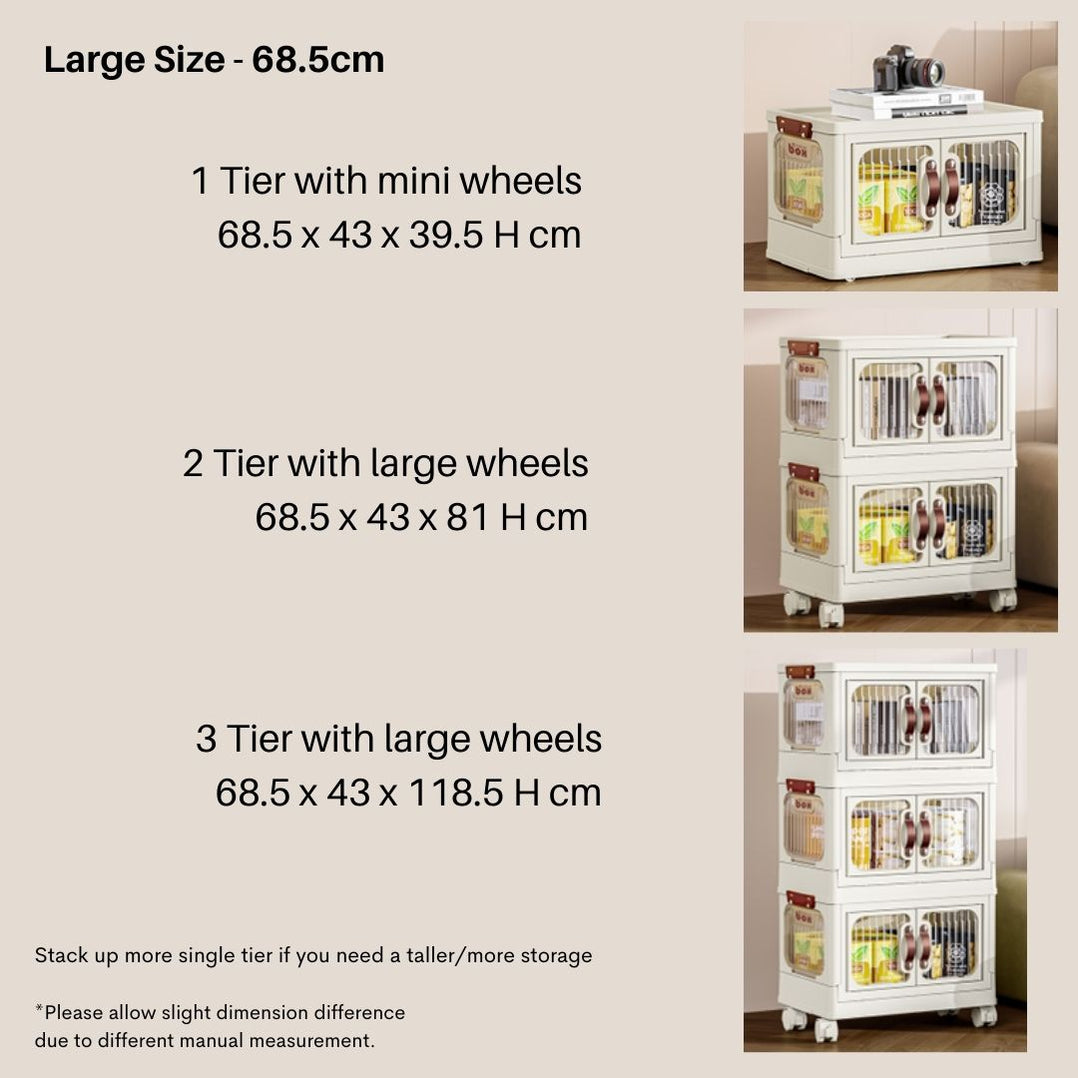 Stackable Foldable Storage Cabinet with wheels - Large — The Home Shoppe