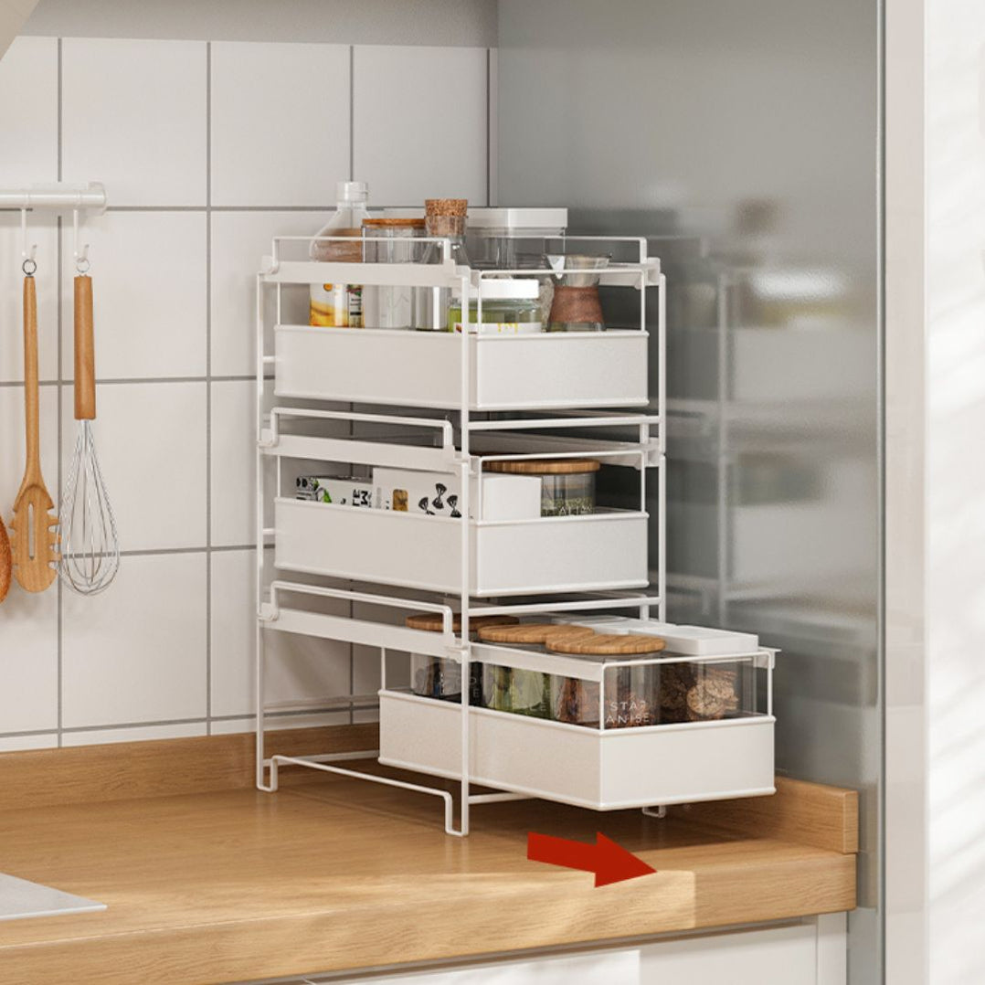 Multipurpose Kitchen Stackable Pull Out Drawer Multi Tier Rack Large ...