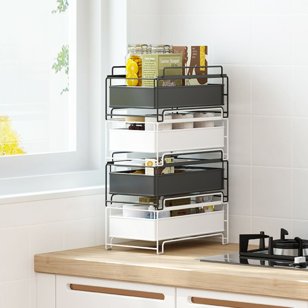 Multipurpose Under Sink Stackable Pull Out Drawer Multi Tier Rack S ...