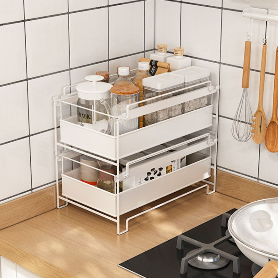 Multipurpose Kitchen Stackable Pull Out Drawer Multi Tier Rack Large ...