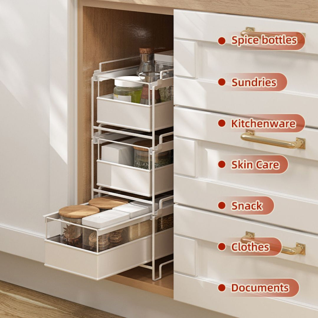 Multipurpose Kitchen Stackable Pull Out Drawer Multi Tier Rack Large ...