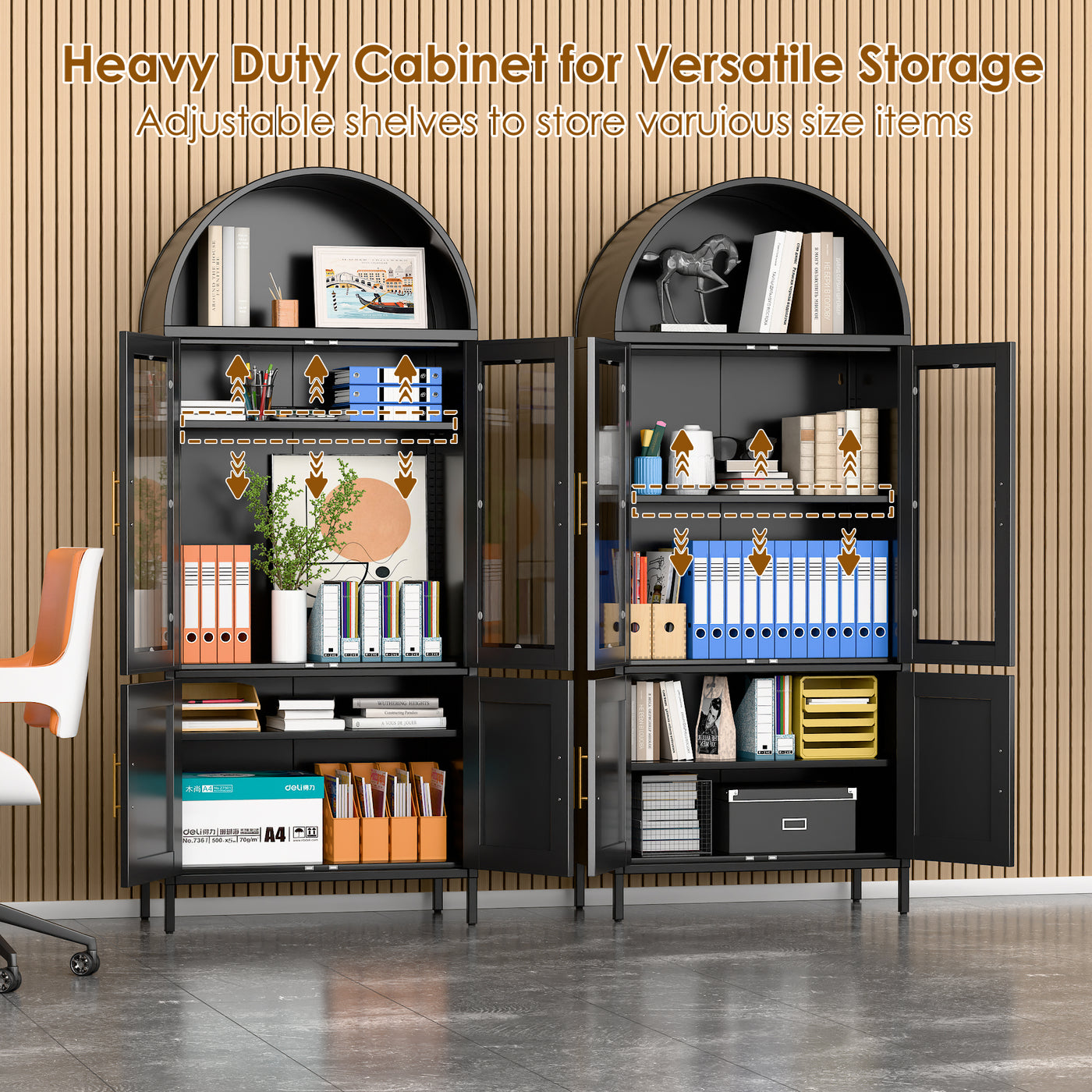 Steel Craft Arcadia Display Storage Cabinet Black 4 Doors GM-03 — The Home Shoppe