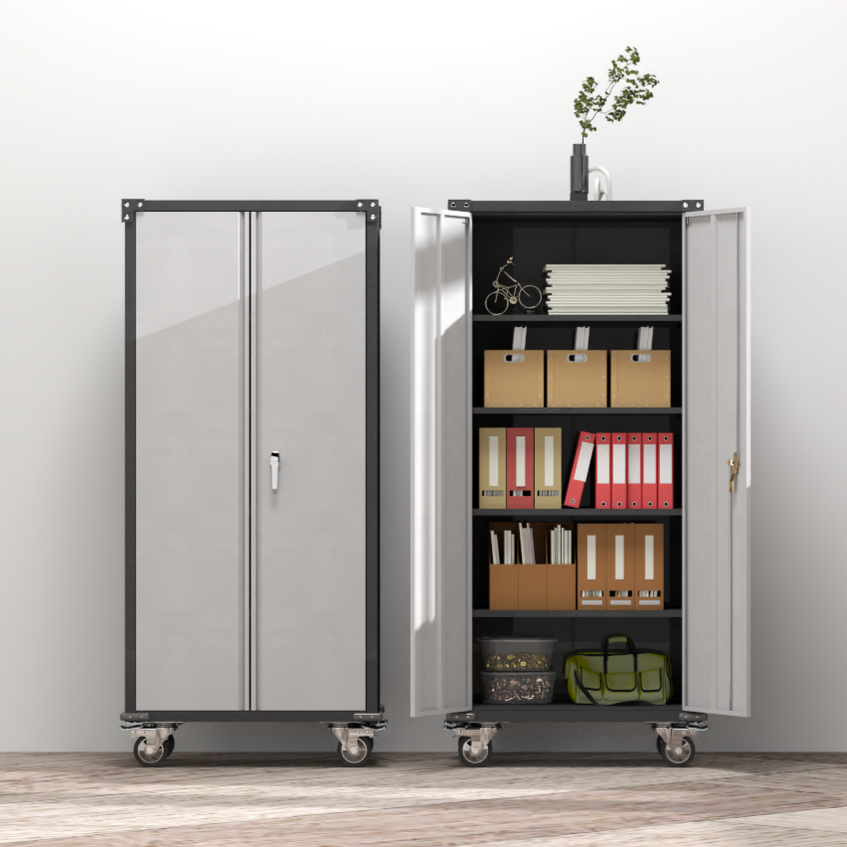 SteelMax Tall Utility Metal Storage Cabinet with wheels Lockable — The ...
