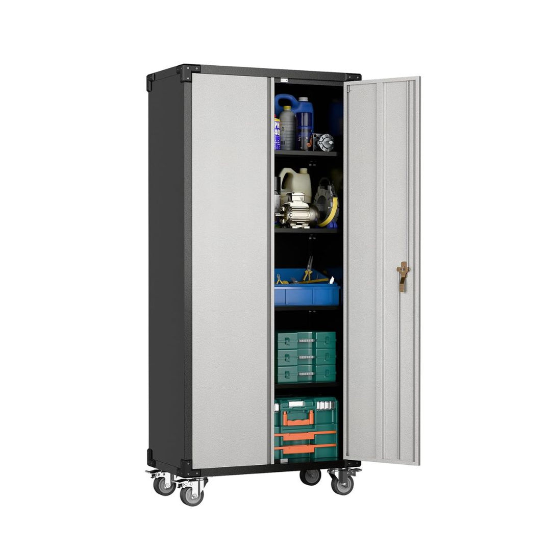 SteelMax Tall Utility Metal Storage Cabinet with wheels Lockable — The ...