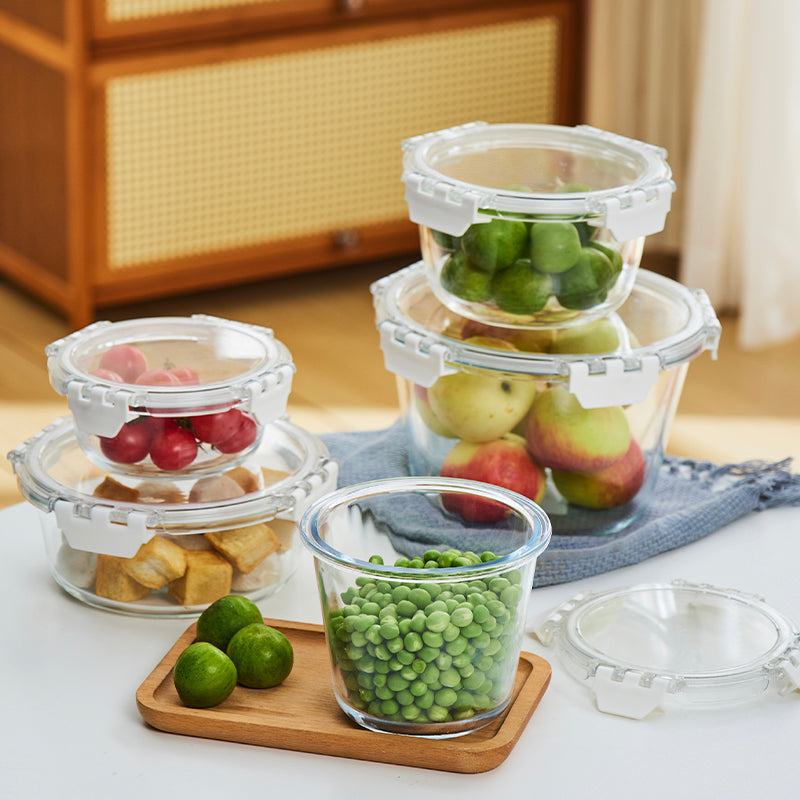 TerraFresh Glass Lock Round Glass Food Container with lid — The Home Shoppe