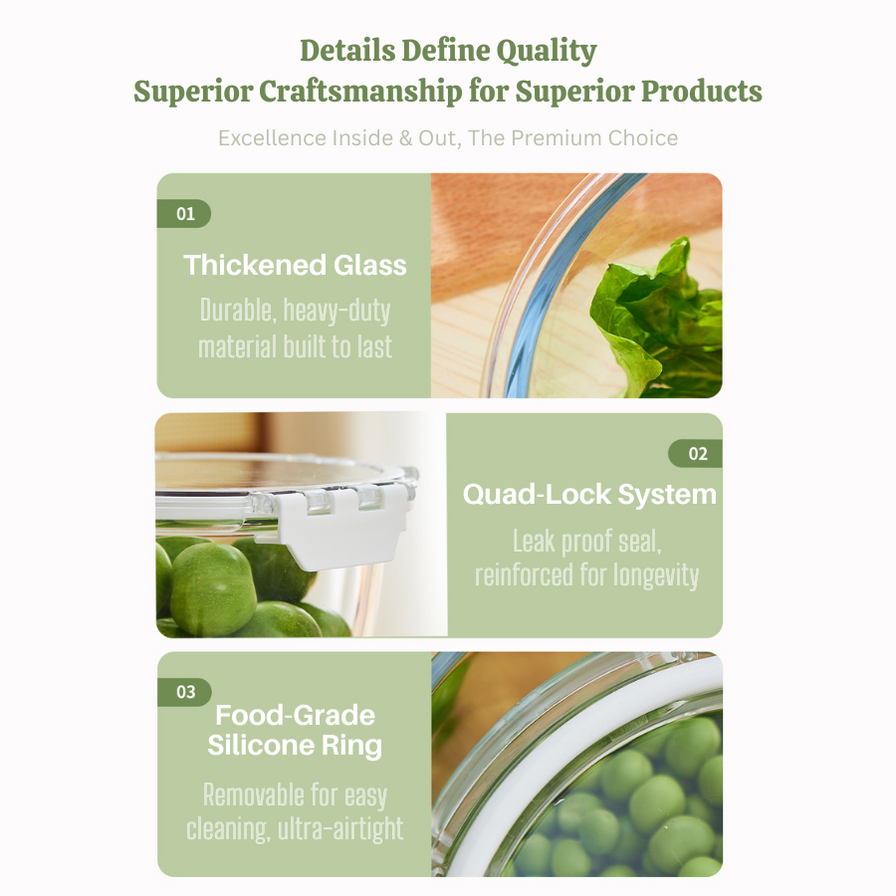 Glass Lock Square Glass Food Container — The Home Shoppe