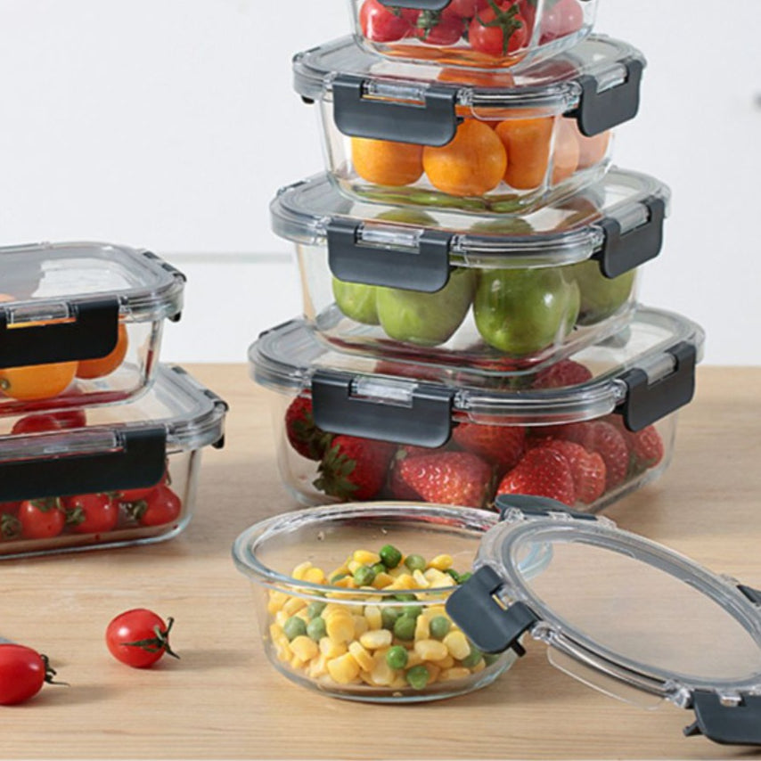 TerraFresh Glass Lock Round Glass Food Container with lid — The Home Shoppe