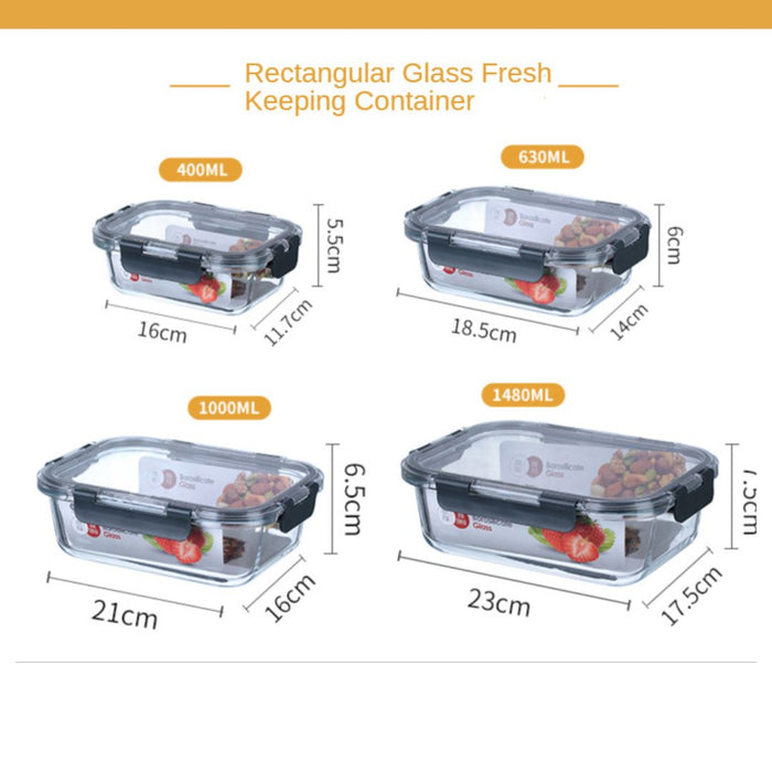 TerraFresh Glass Lock Rectangle Glass Food Container with lid — The ...