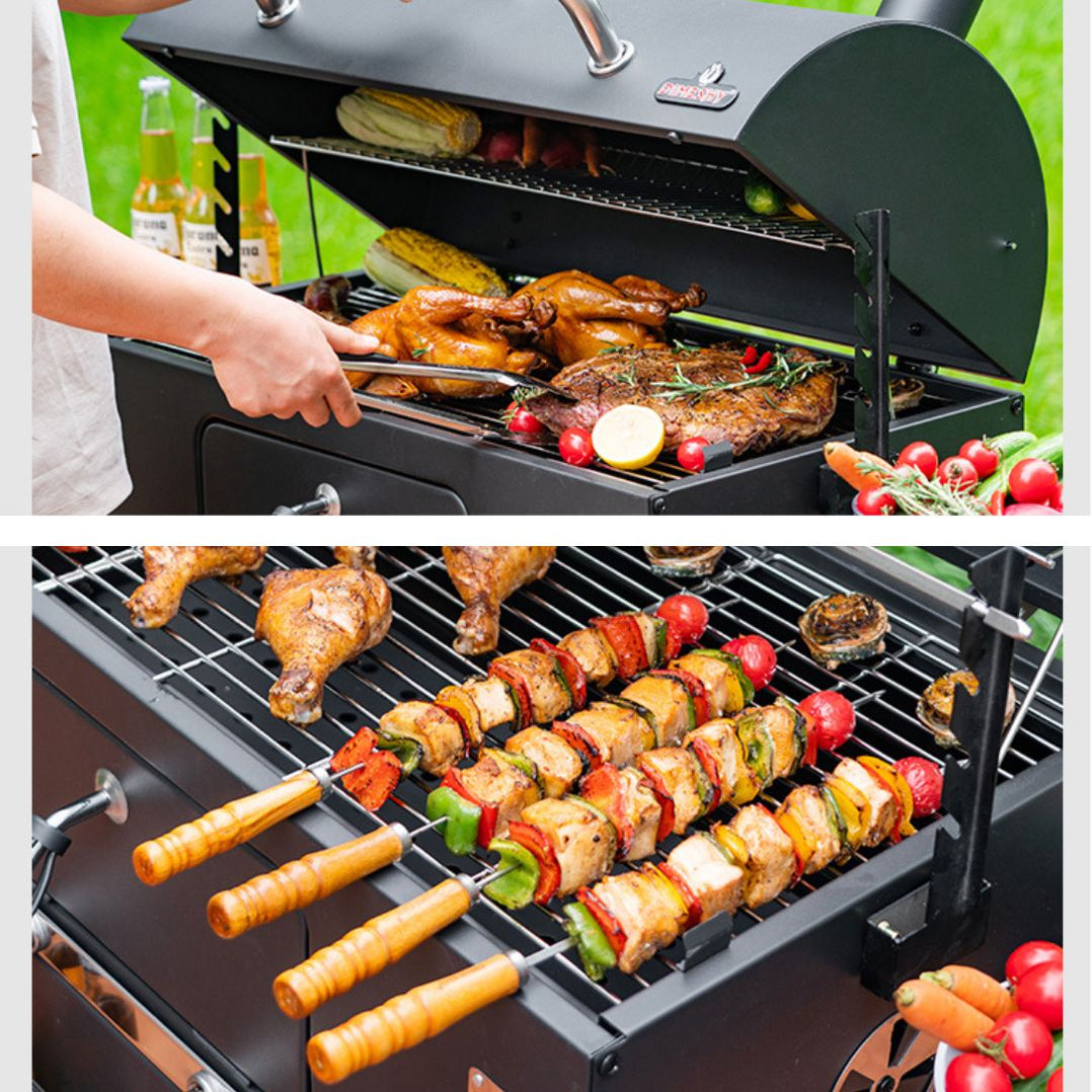 Duke Plus Outdoor Large Charcoal BBQ Grill with Chimmey 28" — The Home ...