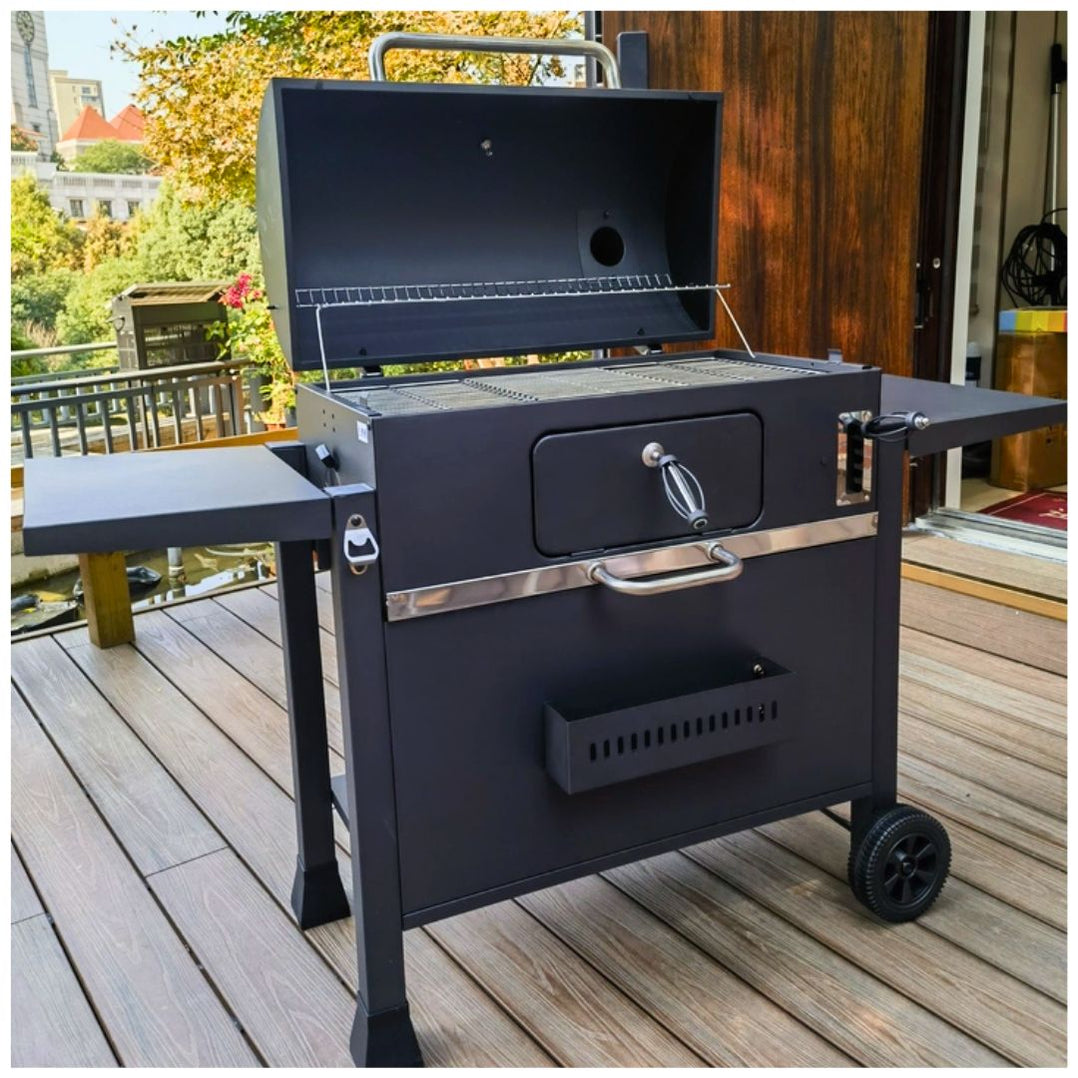 Duke Plus Outdoor Large Charcoal BBQ Grill with Chimmey 28" — The Home ...