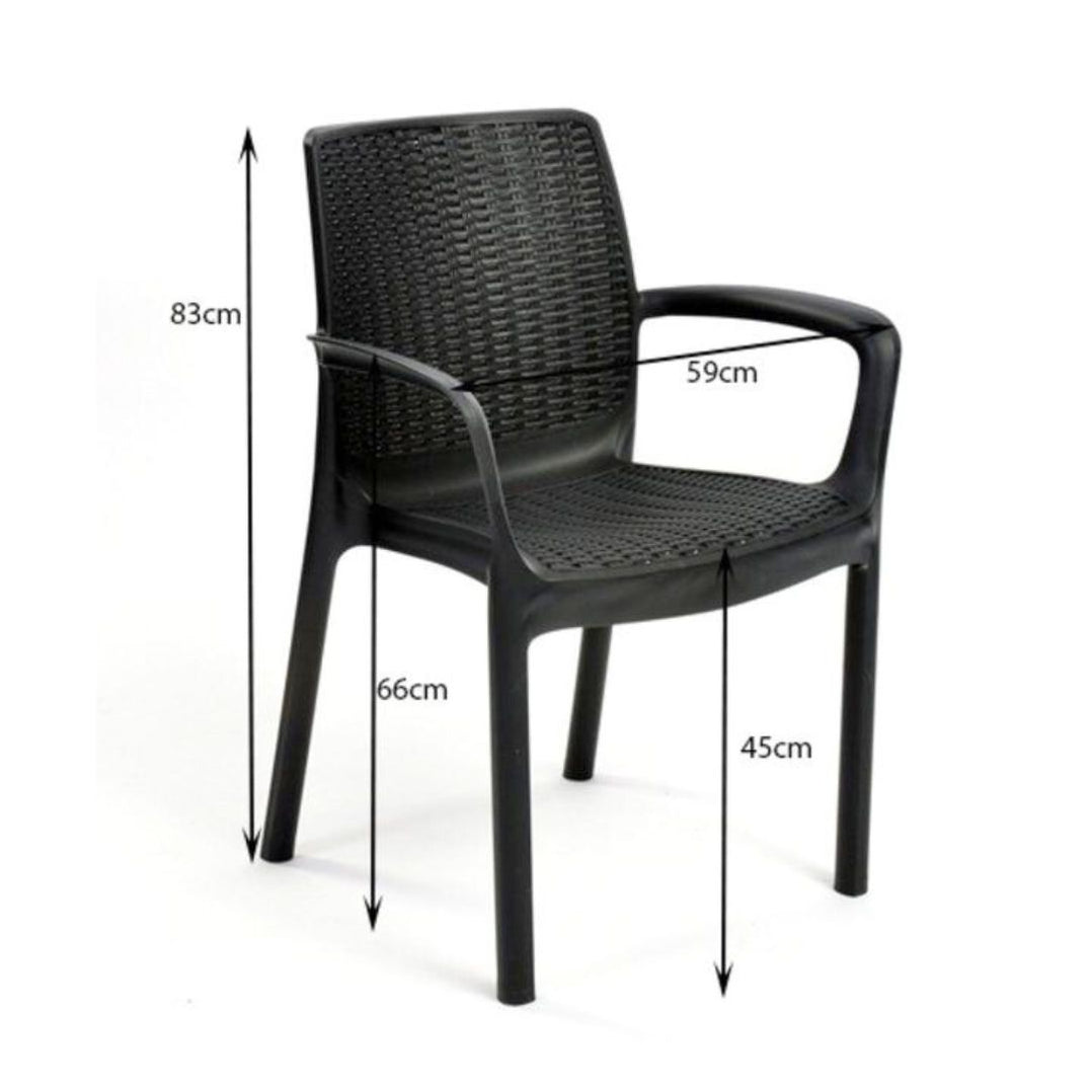 Keter Bali Outdoor Patio Dining Plastic Chair Cappuccino Stackable ...
