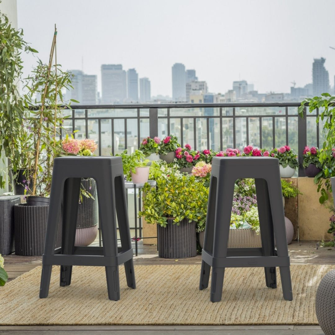 Keter Kos High Counter Indoor / Outdoor Bar Stool Graphite — The Home ...
