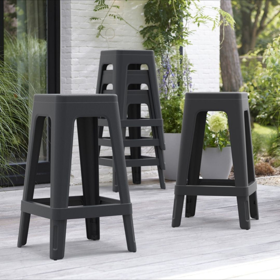 Keter Kos High Counter Indoor / Outdoor Bar Stool Graphite — The Home ...