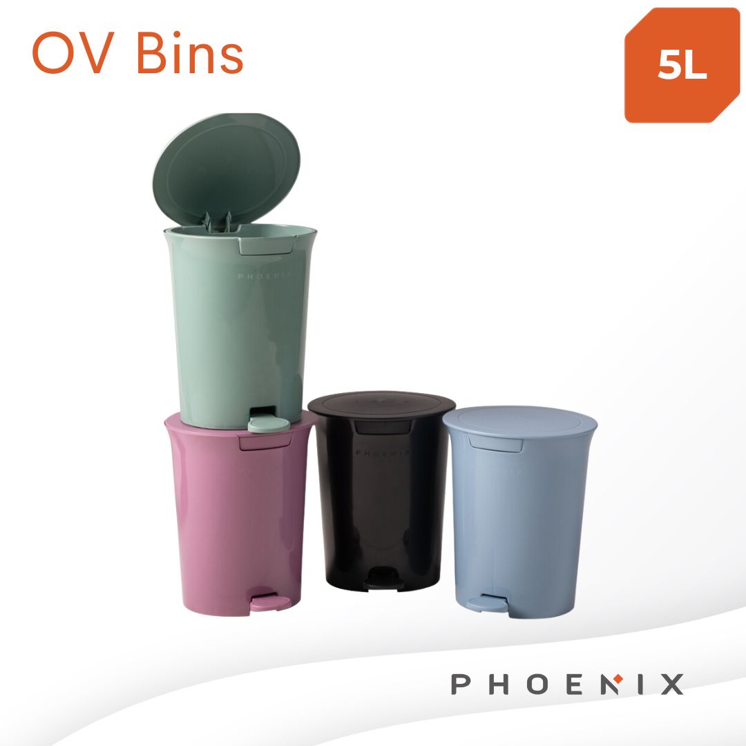 Phoenix Plastic Kitchen Bathroom OV Pedal Trash Bin 5L — The Home Shoppe