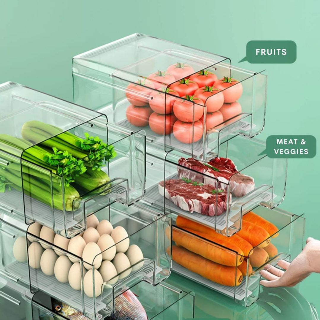 TerraFresh Fridge Organiser Drawer Double Storage Box — The Home Shoppe