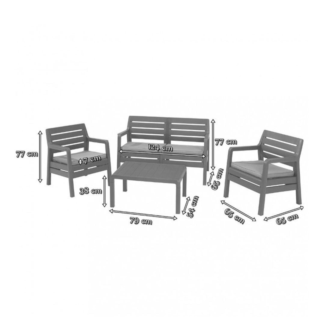 Delano Outdoor Lounge Sofa Set Graphite Waterproof Garden Patio ...
