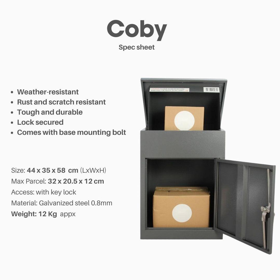 Coby Low Outdoor Lockable Parcel Drop Box CP02 Weather resistant ...