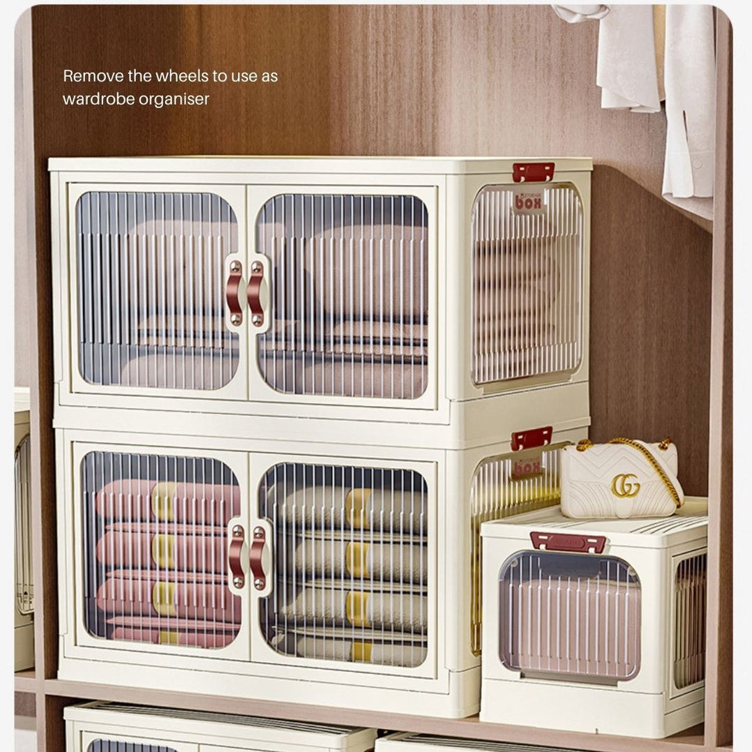 Stackable Foldable Storage Cabinet with wheels - Large — The Home Shoppe