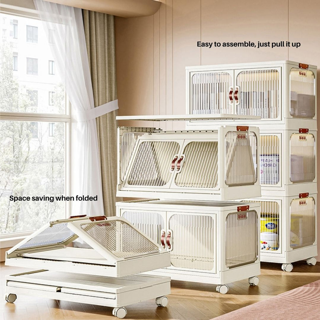 Stackable Foldable Storage Cabinet with wheels - Medium — The Home Shoppe