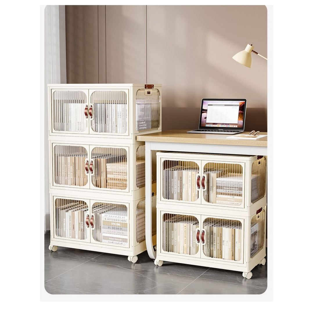 Stackable Foldable Storage Cabinet with wheels - Medium — The Home Shoppe