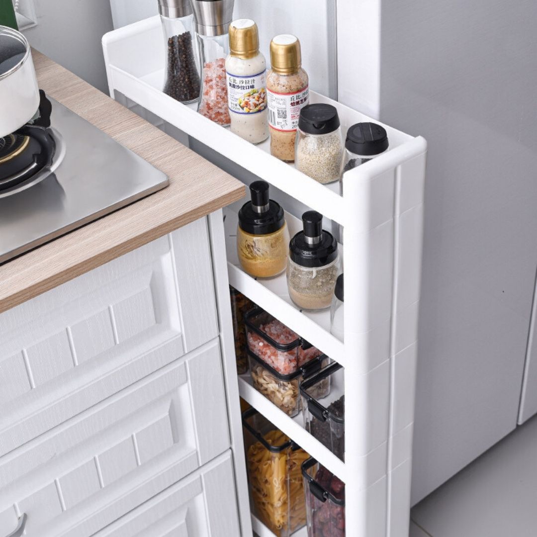 Slim Trolley 3 Tier Narrow Gap Kitchen Rolling Cart — The Home Shoppe