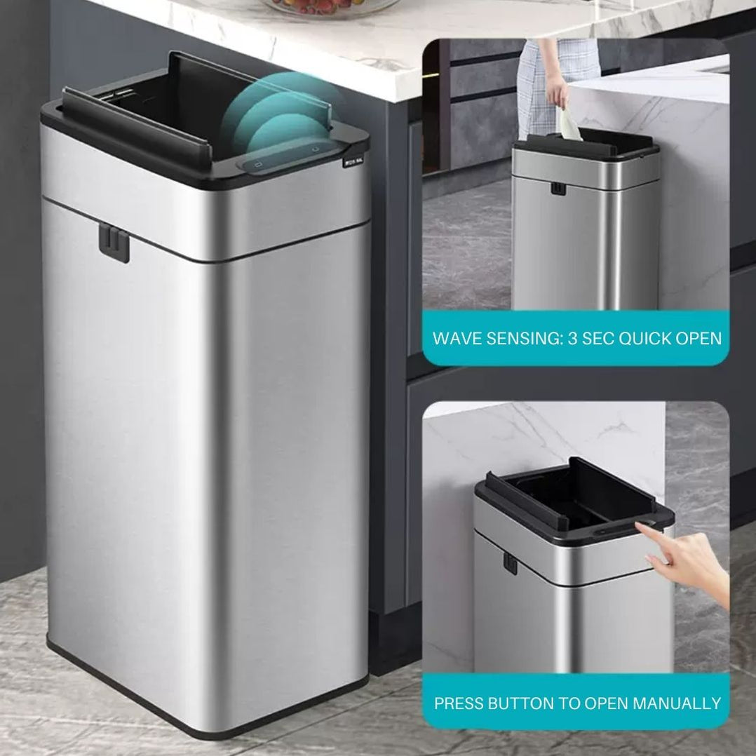 Vista 20L Sliding Lid Smart Sensor Trash Bin — The Home Shoppe